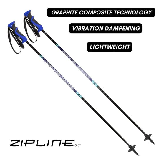 Ski Poles Graphite Carbon Composite - Zipline Lollipop U.S. Ski Team Official Supplier (BlackBerry, 48" in./122 cm)