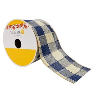 2.5" wired checkered ribbon by celebrate it fall