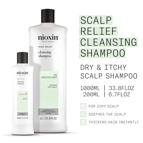 Nioxin Scalp Relief Cleansing Shampoo - Shampoo for Sensitive Scalp, 33.8 fl oz (Packaging May Vary)