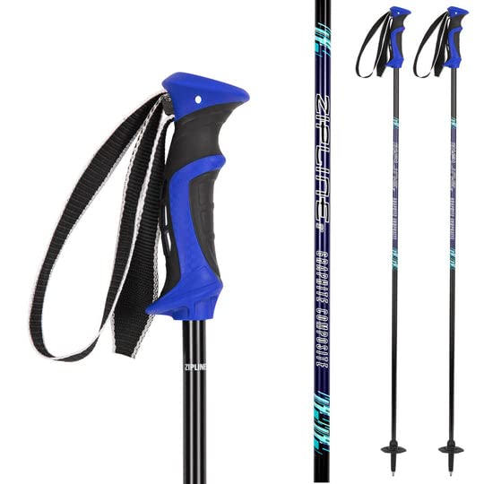 Ski Poles Graphite Carbon Composite - Zipline Lollipop U.S. Ski Team Official Supplier (BlackBerry, 48" in./122 cm)