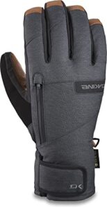 dakine men's leather titan gore-tex short glove - carbon, small