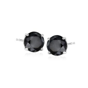 ross-simons 2.00 ct. t.w. black diamond stud earrings in 14kt white gold