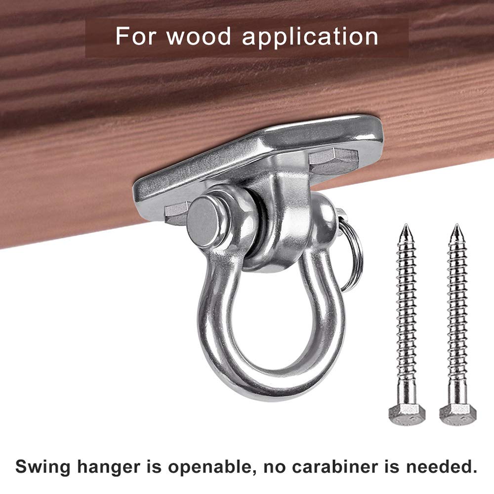 WAREMAID Hammock Chair Hanging Kit Swing Ceiling Mount, Heavy Duty Swing Hanger Hook, Indoor Outdoor Playground Hanging Chair, Tree, Gym, Rope, Swing Set Bracket, Punching Bag Hardware, 1000 LB