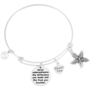 kivosliviz volunteer bracelet gift appreciation for social worker employee never underestimate the difference you made thank you starfish bracelet