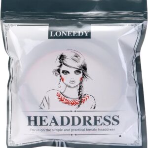 LONEEDY 1.7 Inch Leather Hard Headband Wide Headband Padded Headband Hairband for Women (White)