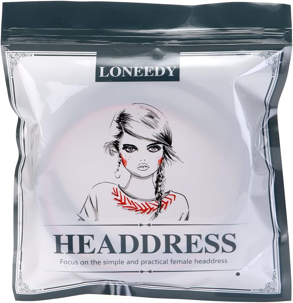 LONEEDY 1.7 Inch Leather Hard Headband Wide Headband Padded Headband Hairband for Women (White)