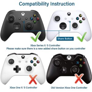 9CDeer 1 Piece of Silicone Transfer Print Protective Thick Cover Skin + 6 Thumb Grips for Xbox Series X/S Controller Paints