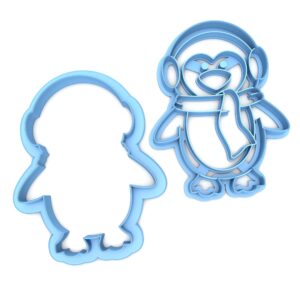 sweet prints inc set of 2 penguin with earmuffs cookie cutter - dishwasher safe