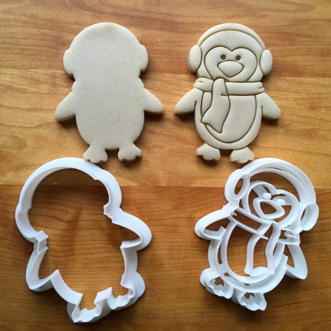 Sweet Prints Inc Set of 2 Penguin with Earmuffs Cookie Cutter - Dishwasher Safe