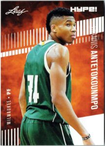 giannis antetokounmpo 2019 leaf hype! #32, just 5000 made, 25 card lot bucks - unsigned basketball cards