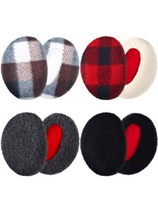 geyoga 4 pairs bandless ear muffs fleece ear muffs thick winter ear covers cold weather ear warmer for women