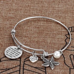 Kivosliviz Volunteer Bracelet Gift Appreciation for Social Worker Employee Never Underestimate The Difference You Made Thank You Starfish Bracelet