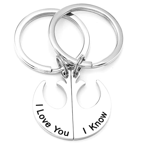 Kivosliviz Star Wars Couple Keychain Star Wars Gifts for Her Star Wars I Love You I Know Star Wars Jewlry for Women