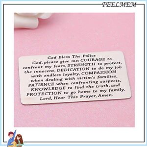 FEELMEM Police Jewelry Police Officer Prayer Wallet Card Stay Safe Police Officers Gifts from Police Wife Mom