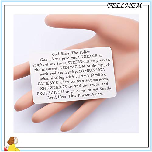 FEELMEM Police Jewelry Police Officer Prayer Wallet Card Stay Safe Police Officers Gifts from Police Wife Mom