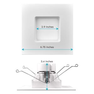 LUXRITE 5/6 Inch LED Square Recessed Lighting, 14W=90W, 5 Color Selectable 2700K | 3000K | 3500K | 4000K | 5000K, Dimmable LED Downlight, 1100 Lumens, Wet Rated, Energy Star, IC Rated (4 Pack)