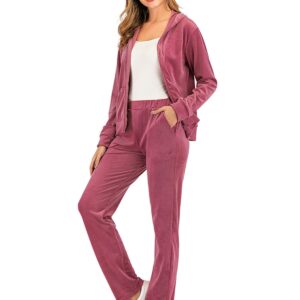 Sweatsuits for Women 2 Piece Tracksuit Sets Jogging Sweat Suits Outfits Zip-Up Hoodie and Sweatpants Red