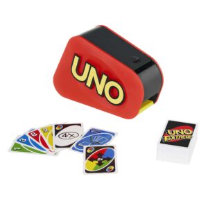 UNO Extreme Card Game Featuring Random-Action Launcher with Lights & Sounds & 112 Cards, Kid, Teen & Adult Game Night Gift Ages 7 Years & Older, GXY75