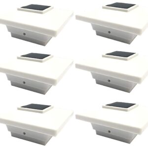 RELIGHTABLE Solar (12-Pack) Low Profile Black/White Will Fit 3.5"X3.5" and 4"x4" Post Deck Cap Fence LED Light (White)