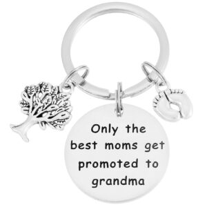 Kivosliviz Grandma to be Gifts Keychain Only The Best Moms Get Promoted to Grandma Key Chain Your Going to be a Grandma Keychain