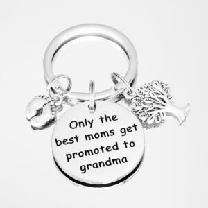 Kivosliviz Grandma to be Gifts Keychain Only The Best Moms Get Promoted to Grandma Key Chain Your Going to be a Grandma Keychain