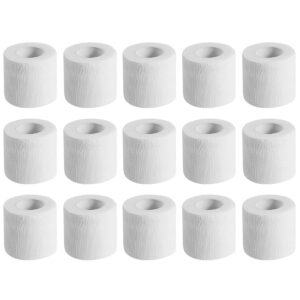 kiseer 15 pack 2 inch x 5 yards white self adhesive bandage breathable cohesive bandage wrap rolls elastic self-adherent tape for stretch athletic, sports, wrist, ankle