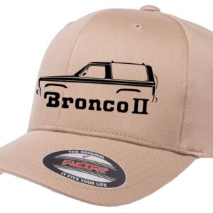 1984-90 Ford Bronco II Truck Outline Design Flexfit 6277 Athletic Baseball Fitted Hat Cap Khaki L/XL