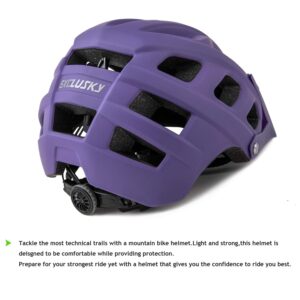 Exclusky Bike Helmet Mountain Bike Helmet for Adults Lightweight MTB Cycling Helmet for Men Women Adjustable Bicycle Helmet with Visor