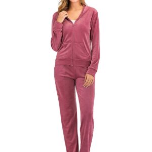 Sweatsuits for Women 2 Piece Tracksuit Sets Jogging Sweat Suits Outfits Zip-Up Hoodie and Sweatpants Red