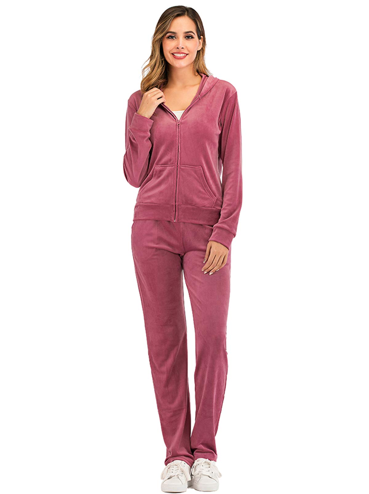 Sweatsuits for Women 2 Piece Tracksuit Sets Jogging Sweat Suits Outfits Zip-Up Hoodie and Sweatpants Red