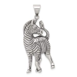 sterling silver antiqued zebra pendant qqc4102