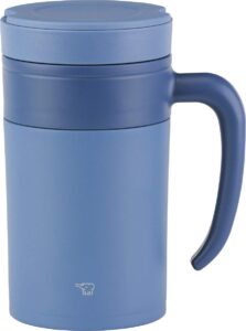 zojirushi se-kae48az stainless tea tumbler with handle, 16-ounce, prussian blue