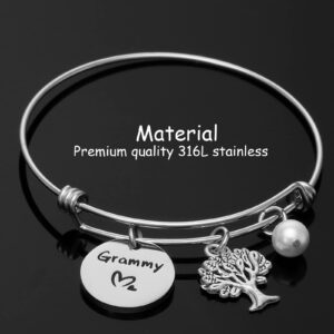 Kivosliviz Grammys Gifts for Grandma Bracelet for Grandmothers Women Best Grammy Gifts for Grammie Grandmother Bangle Bracelet