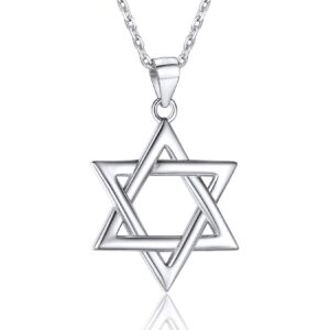 u7 silver star of david necklace religious jewish jewelry for women 925 sterling silver israel necklace pendant with chain 18 inch