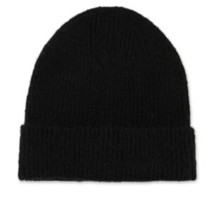 Moss Rose Beanie Hat for Men Women Cuffed Chunky Plain Skull Hats Unisex Winter Warm Knit Cap Womens Soft Beanies Black