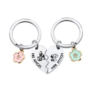 cyting his and her cartoon puzzle piece keychain hawaiian jewelry long distance gift for couple cartoon birthday gift