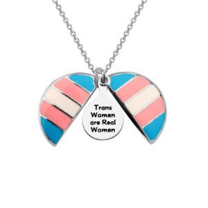 cenwa transgender pride gift trans pride jewelry trans women are real women open locket necklace (trans women n)