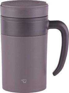 zojirushi se-kae48ta stainless tea tumbler with handle, 16-ounce, brown