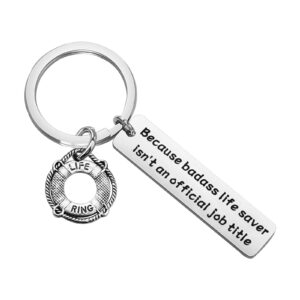 bobauna lifebuoy keychain appreciation gift for life saver life ring preserver(badass lifesaver keychain)