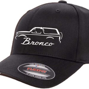 1992-96 Ford Bronco Truck Outline Design Flexfit 6277 Athletic Baseball Fitted Hat Cap Black L/XL