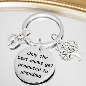 Kivosliviz Grandma to be Gifts Keychain Only The Best Moms Get Promoted to Grandma Key Chain Your Going to be a Grandma Keychain