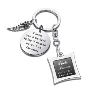 cyting wedding bouquet photo charm i know you'd be here today if heaven weren't so far away memorial photo frame keychain remembrance jewelry bridal shower gift (i know you'd be here today)