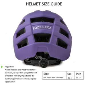 Exclusky Bike Helmet Mountain Bike Helmet for Adults Lightweight MTB Cycling Helmet for Men Women Adjustable Bicycle Helmet with Visor