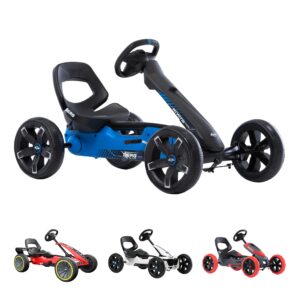 berg reppy roadster kids go kart - pedal go kart for boys & girls - kid's pedal vehicles - blue go kart with built-in soundbox - pedals cars for kids - ride-on children's go cart for ages 2.5-6 years