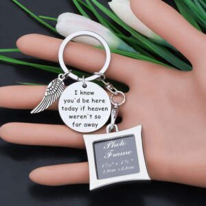 CYTING Wedding Bouquet Photo Charm I Know You'd Be Here Today If Heaven Weren't So Far Away Memorial Photo Frame Keychain Remembrance Jewelry Bridal Shower Gift (I know you'd be here today)