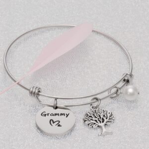 Kivosliviz Grammys Gifts for Grandma Bracelet for Grandmothers Women Best Grammy Gifts for Grammie Grandmother Bangle Bracelet