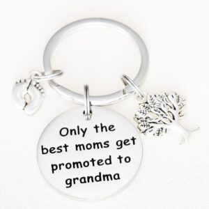 Kivosliviz Grandma to be Gifts Keychain Only The Best Moms Get Promoted to Grandma Key Chain Your Going to be a Grandma Keychain