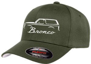 1987-91 ford bronco truck outline design flexfit 6277 athletic baseball fitted hat cap olive l/xl