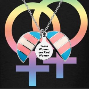 CENWA Transgender Pride Gift Trans Pride Jewelry Trans Women Are Real Women Open Locket Necklace (Trans Women N)