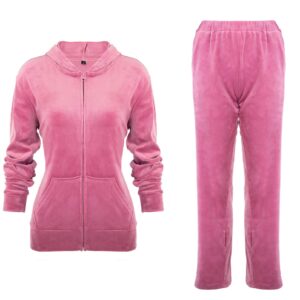 Sweatsuits for Women 2 Piece Tracksuit Sets Jogging Sweat Suits Outfits Zip-Up Hoodie and Sweatpants Red